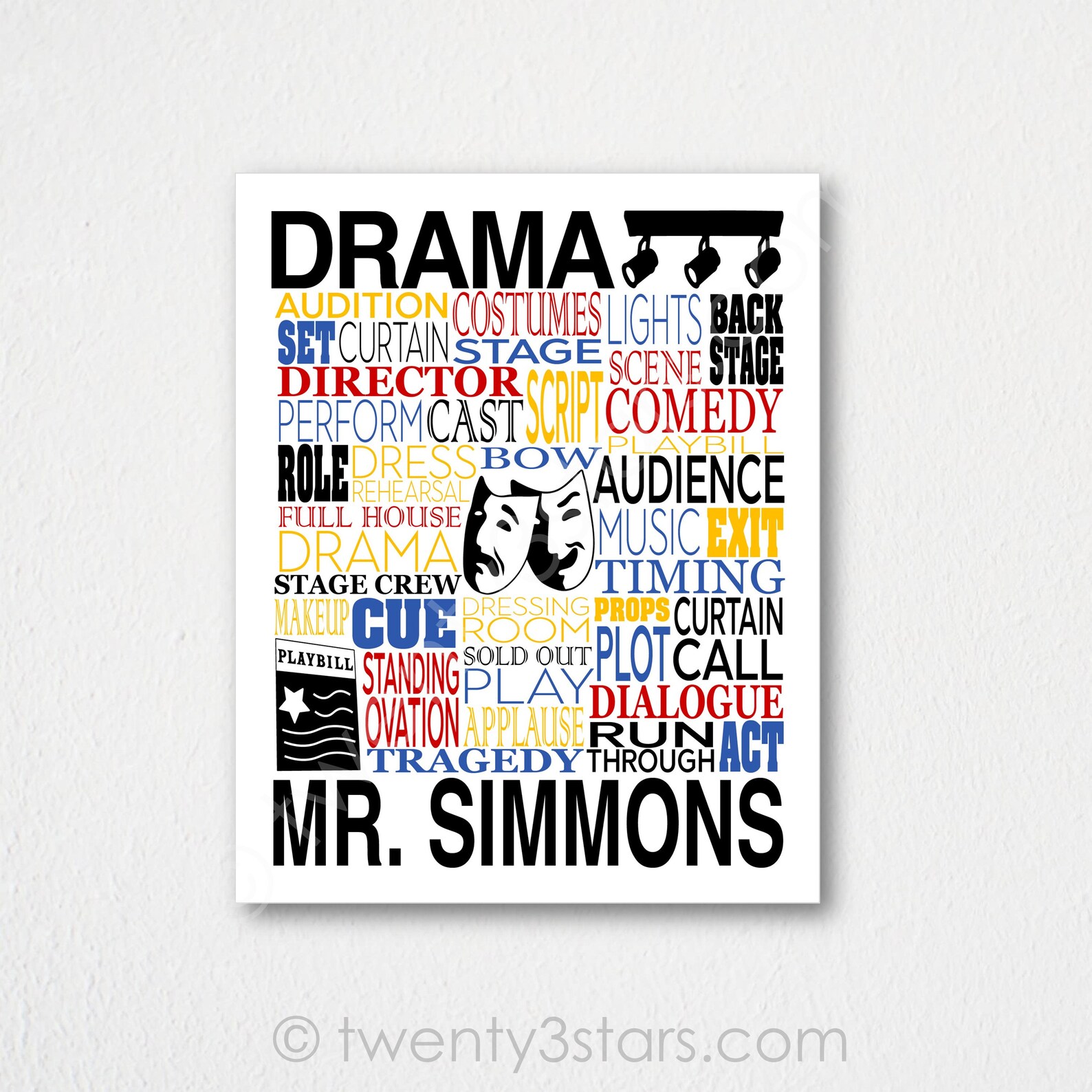 Drama Teacher Gift Theatre Teacher Gift Gift for Acting - Etsy