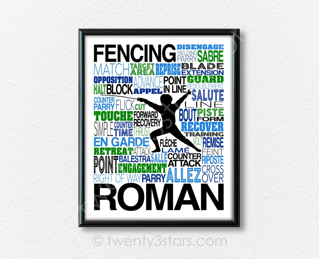 Custom Fencing Poster Fencing Art Fencer Gift Gift for - Etsy