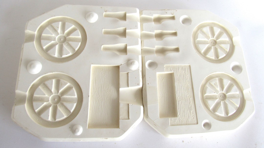 Vintage Ceramic Slip Mold Wagon Flower Cart Scioto S-1579 Slip Casting ...