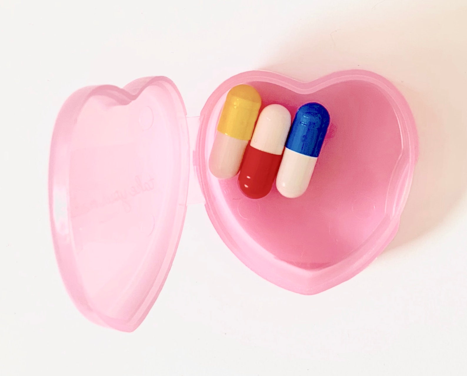 Self Care Cute Pink Heart Pill Box Mental Health Depression - Etsy ...