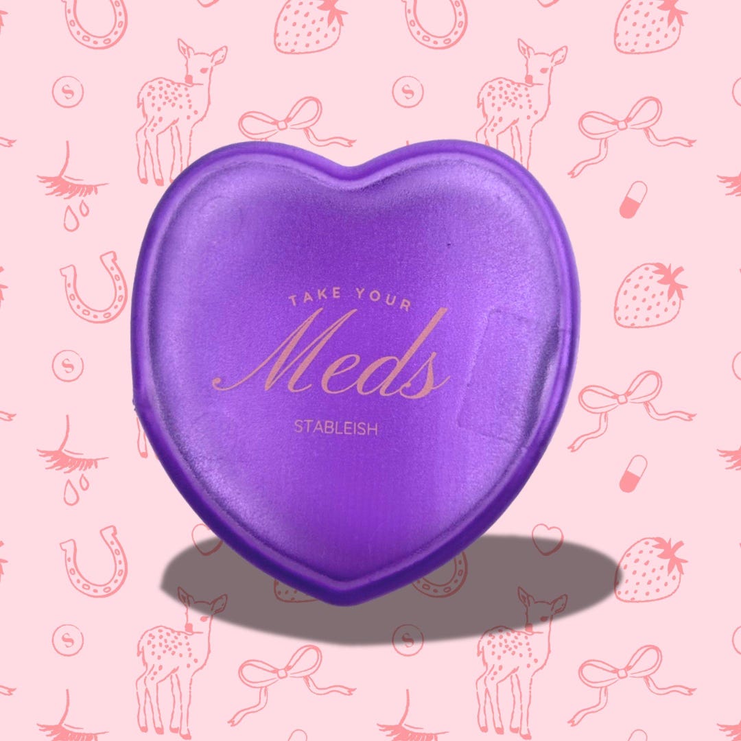 Self Care Cute Purple Heart Pill Box Mental Health Depression Anxiety ...