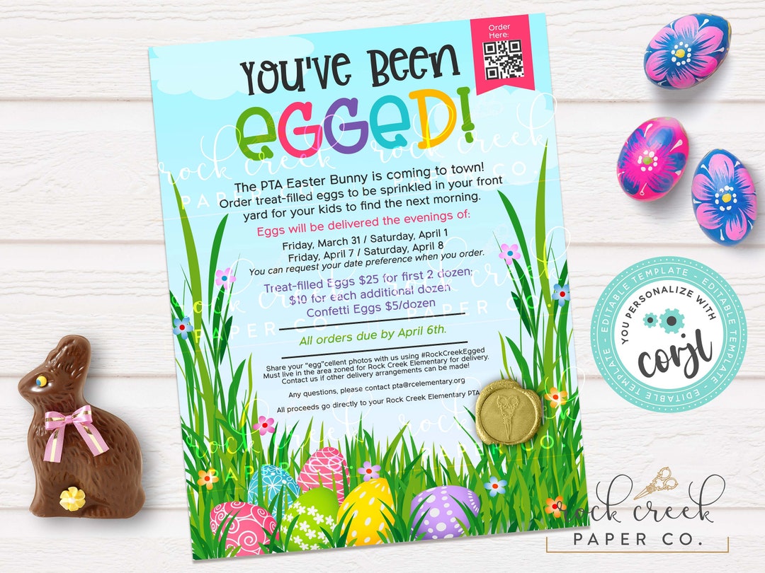 You've Been Egged Flyer, Easter Eggs Flyer, Egg My Yard Fundraiser ...