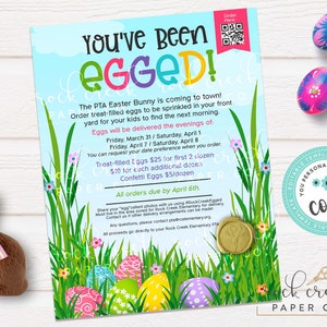 You've Been Egged Flyer, Easter Eggs Flyer, Egg My Yard Fundraiser, Easter Egg Hunt, Editable ...