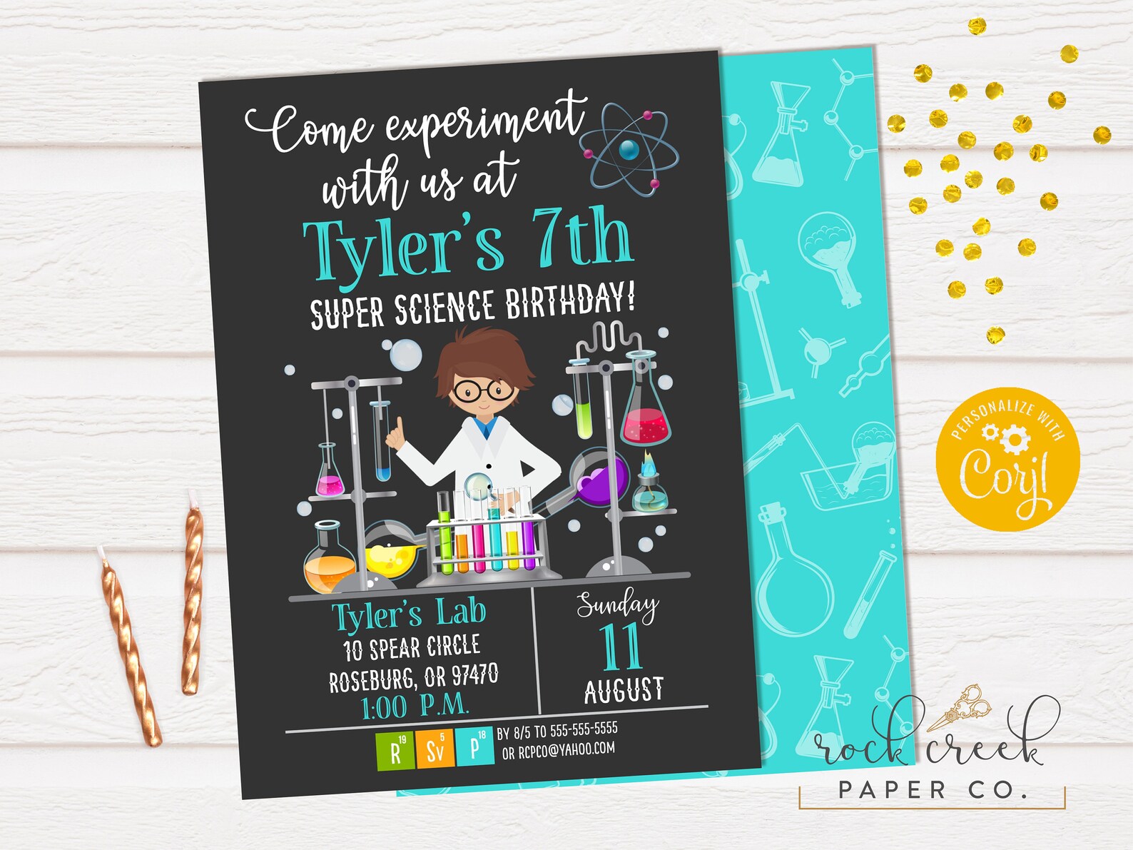 Mad Science Birthday Invitation Science Birthday Party - Etsy