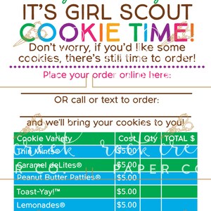 Girl Scout Cookie Door Hanger, Sorry We Missed You Door Hanger ...