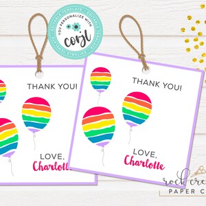 Rainbow Balloon Birthday Invitation: Editable Party Templates (instant ...