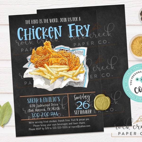 Chicken Dinner Invitation - Etsy