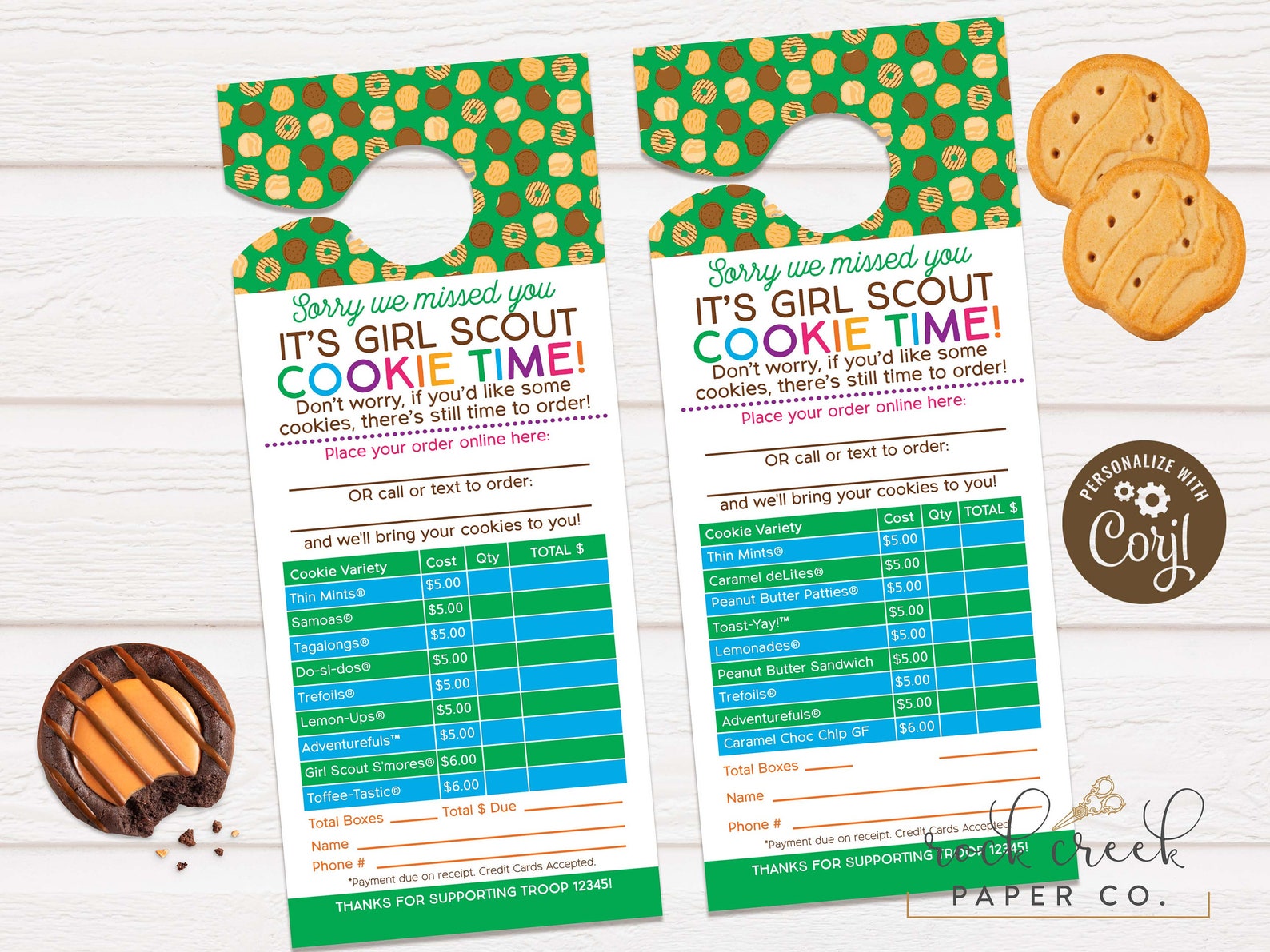 Girl Scout Cookie Door Hanger Sorry We Missed You Door - Etsy