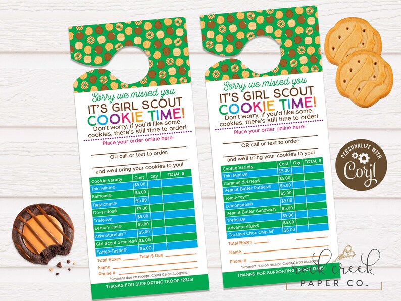 Girl Scout Cookie Door Hanger Sorry We Missed You Door - Etsy