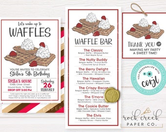 Waffles and Pajamas Favor Tag, 2 X 3, Personalized Thank You Tag ...