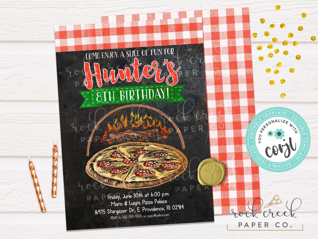 Pizza Birthday Party Invitation, Pizza Making Party, Wood Fired Pizza ...