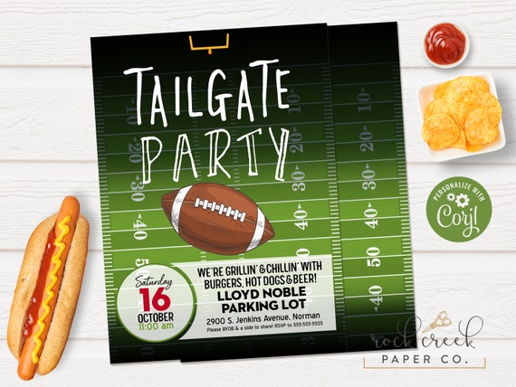 Tailgate Party Invitation, Tailgating Party, Football Watch Party ...