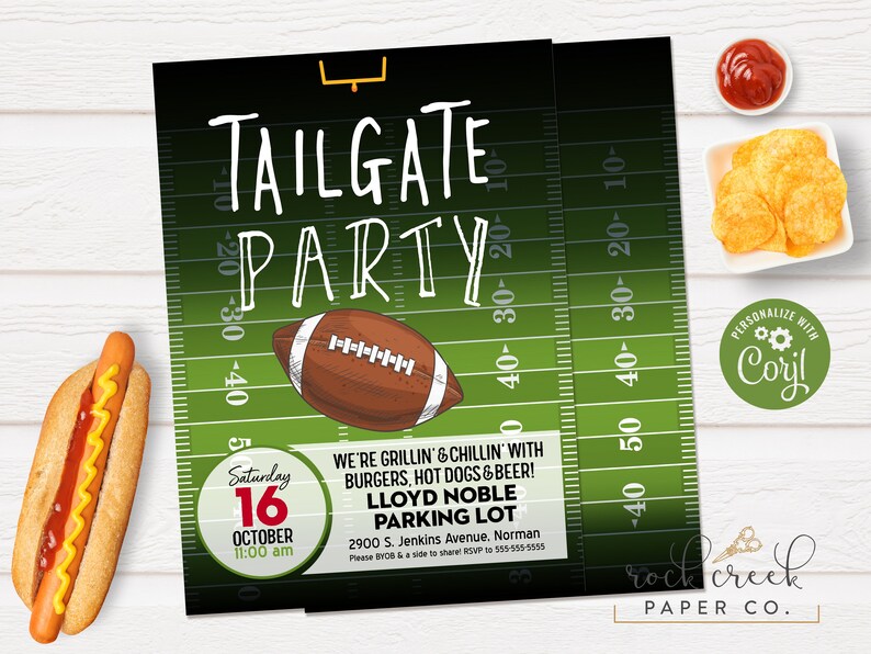 Tailgate Party Invitation Tailgating Party Football Watch - Etsy