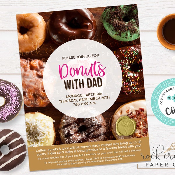 Donuts With Dad Flyer - Etsy