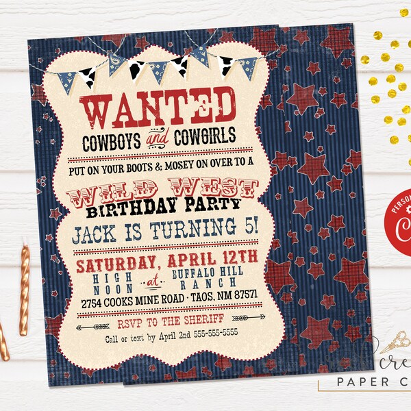 Wild West Invitation - Etsy