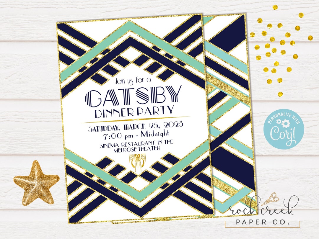Great Gatsby Invitation Roaring 20s Party Art Deco - Etsy