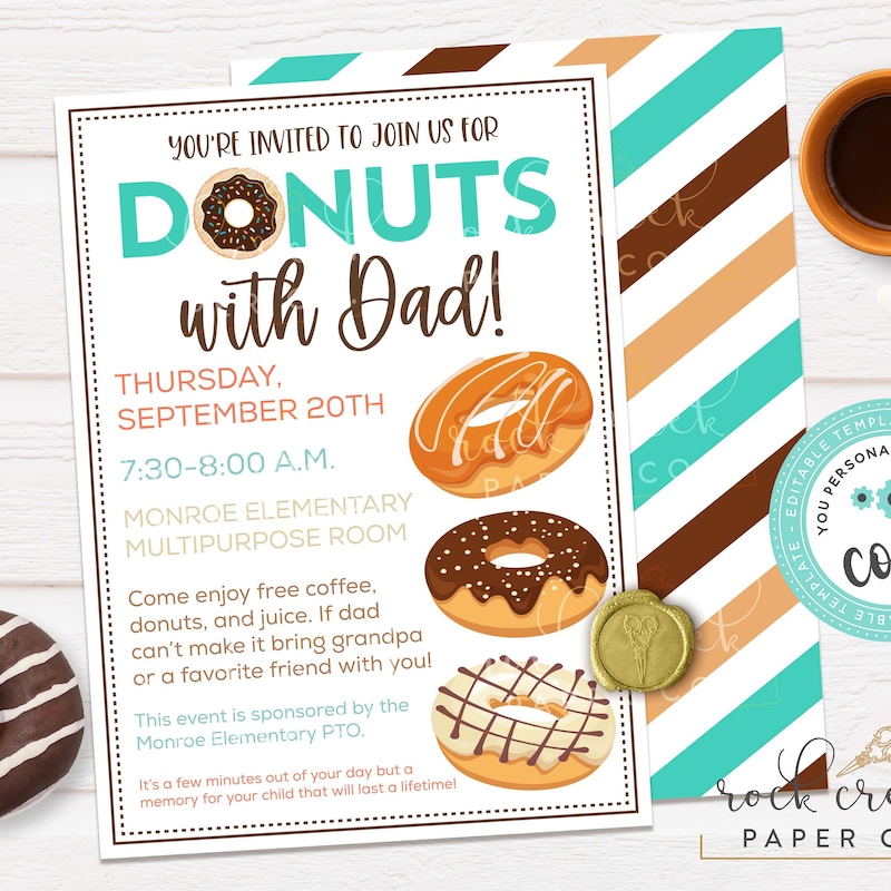 Donuts With Dad Flyer - Etsy