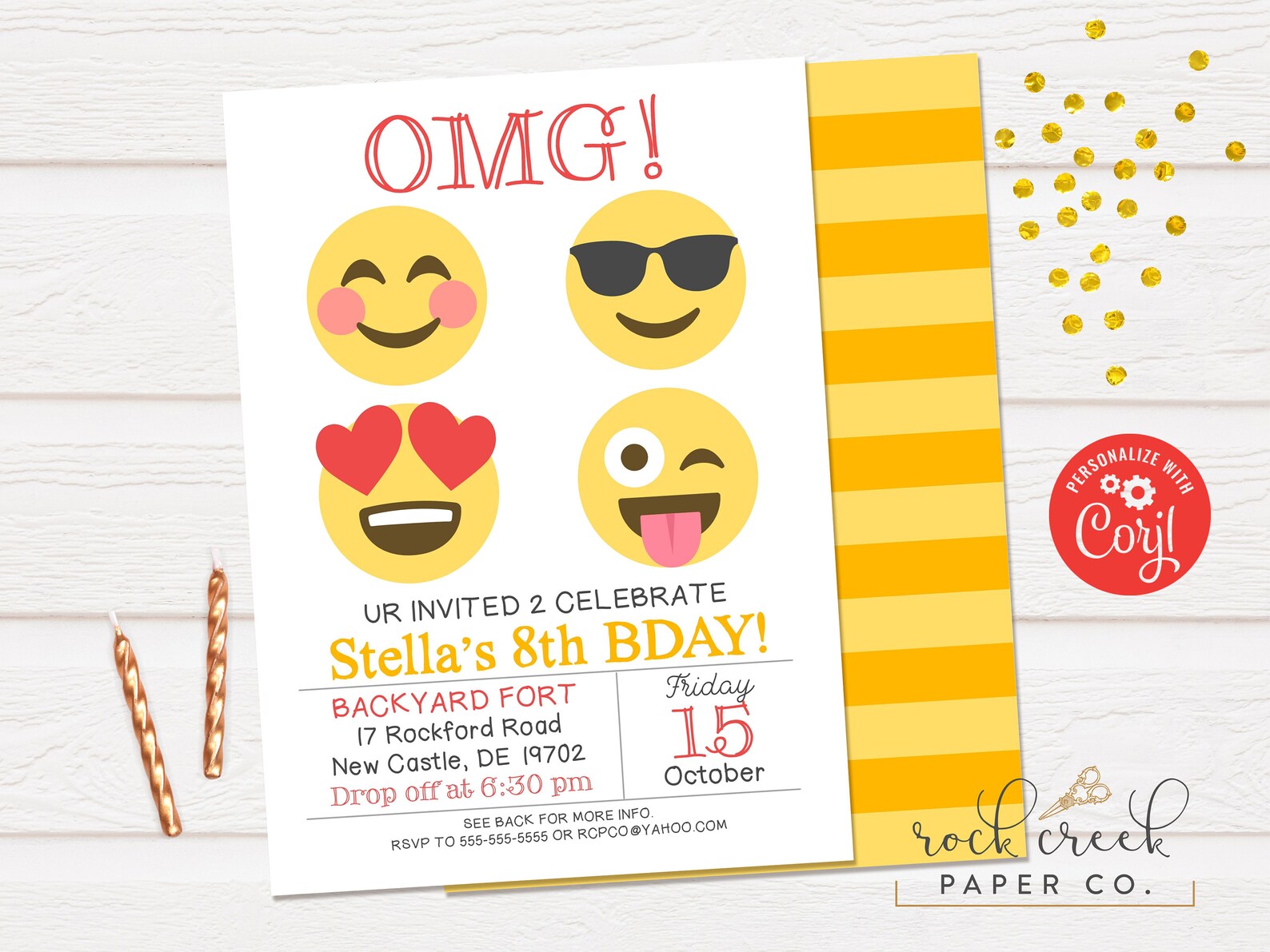 Emoji Birthday Invitation Emoticon Invitation Smiley Faces - Etsy