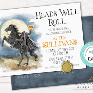 Headless Horseman Invitation, Legend of Sleepy Hollow Invitation ...
