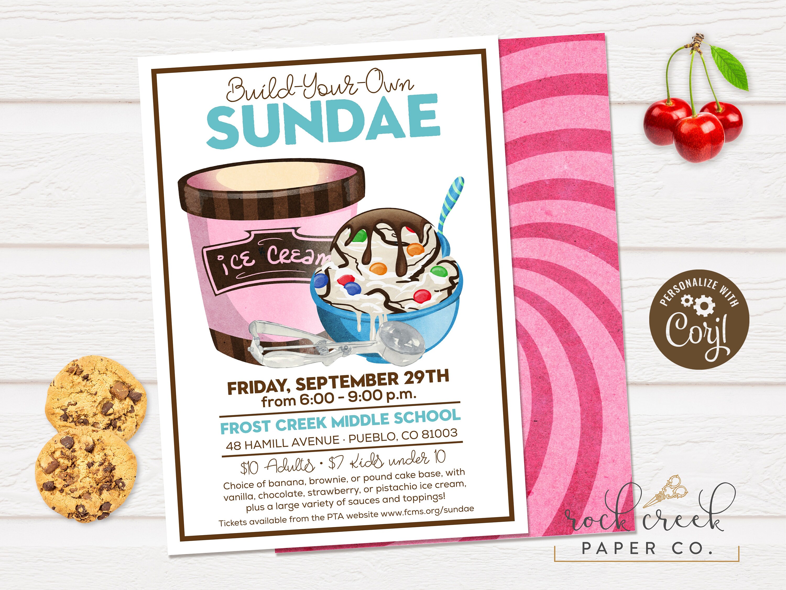 Ice Cream Sundae Party Invitation