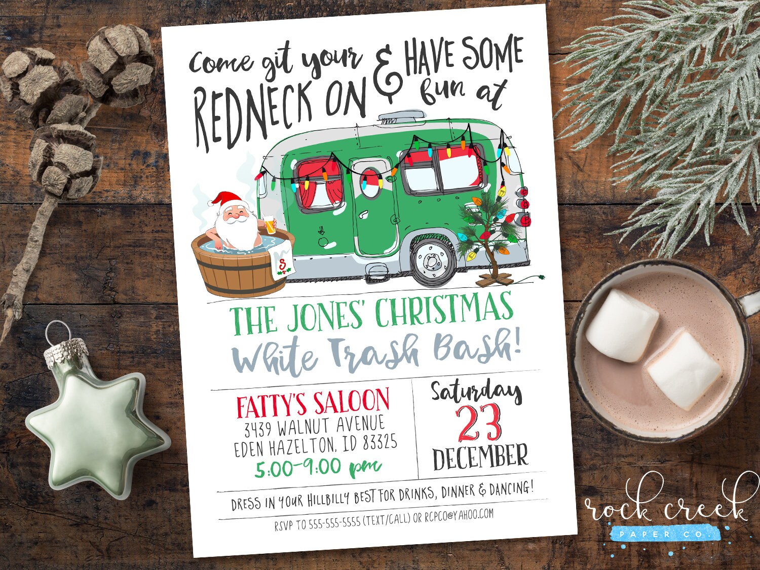 White Trash Bash Invitation Redneck Party Invitation Etsy