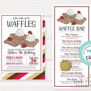 Waffles Birthday Invitation: Editable Party Templates (instant ...