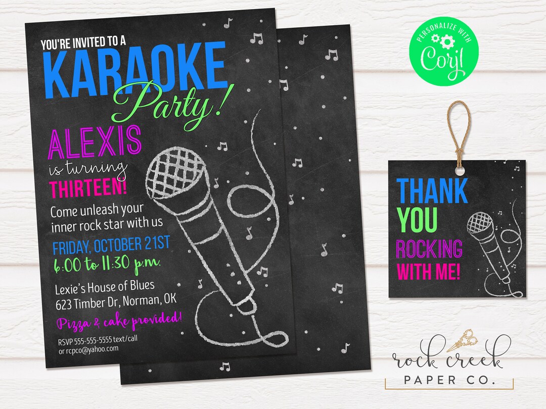 Karaoke Birthday Invitation Lip Sync Party Karaoke Welcome - Etsy