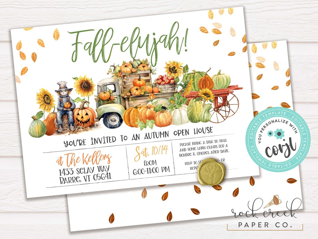Autumn Open House Invitation Autumn Celebration Party - Etsy