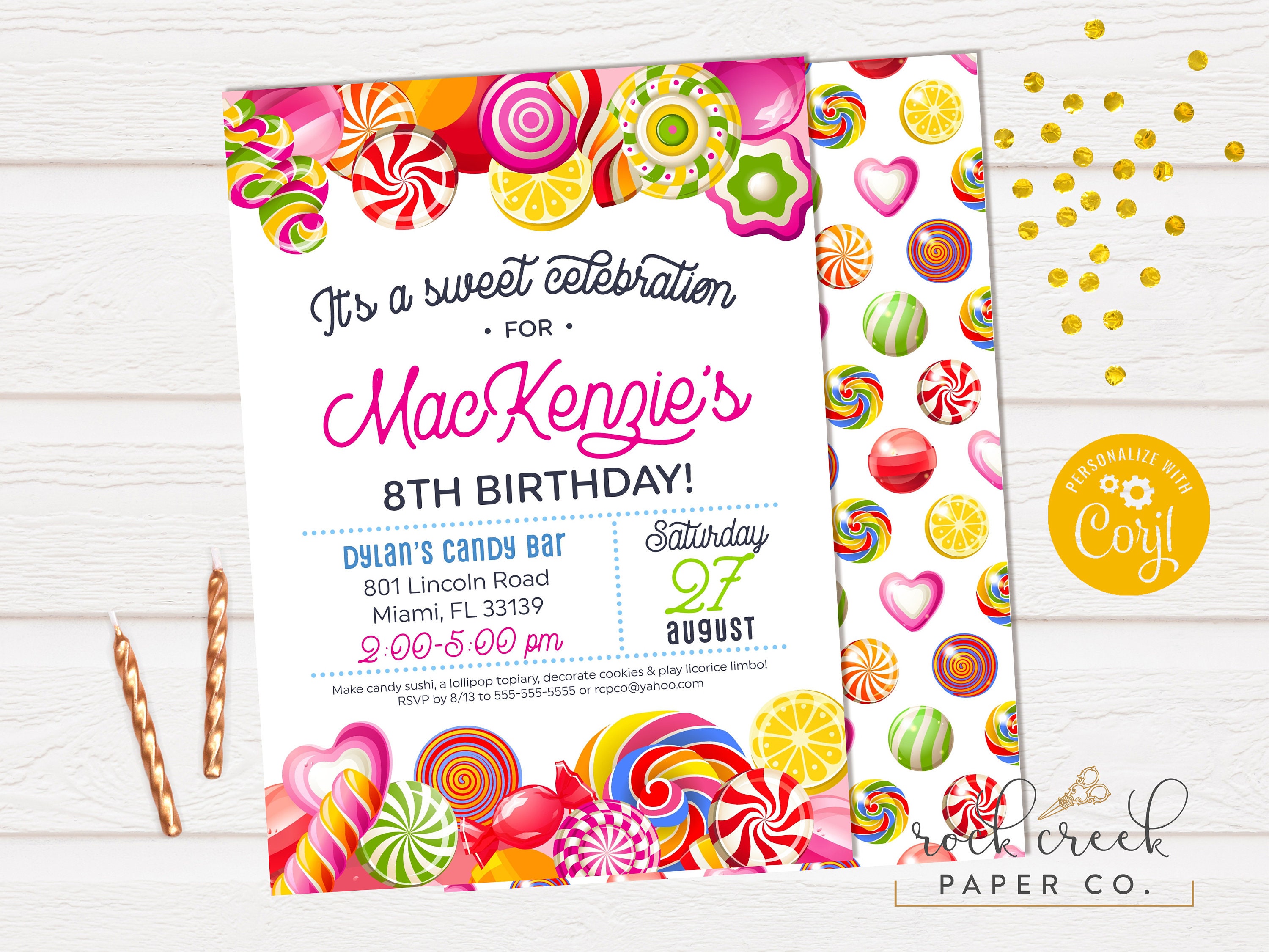 Printable Candyland Party Invitations