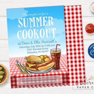 Summer Cookout Invitation Country Barbecue Invitation Bbq - Etsy