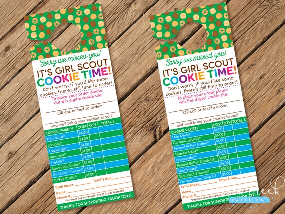 Girl Scout Cookie Door Hanger Sorry We Missed You Door | Etsy