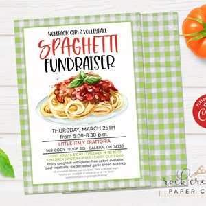 Spaghetti Dinner Invitation Spaghetti Fundraiser Spaghetti - Etsy
