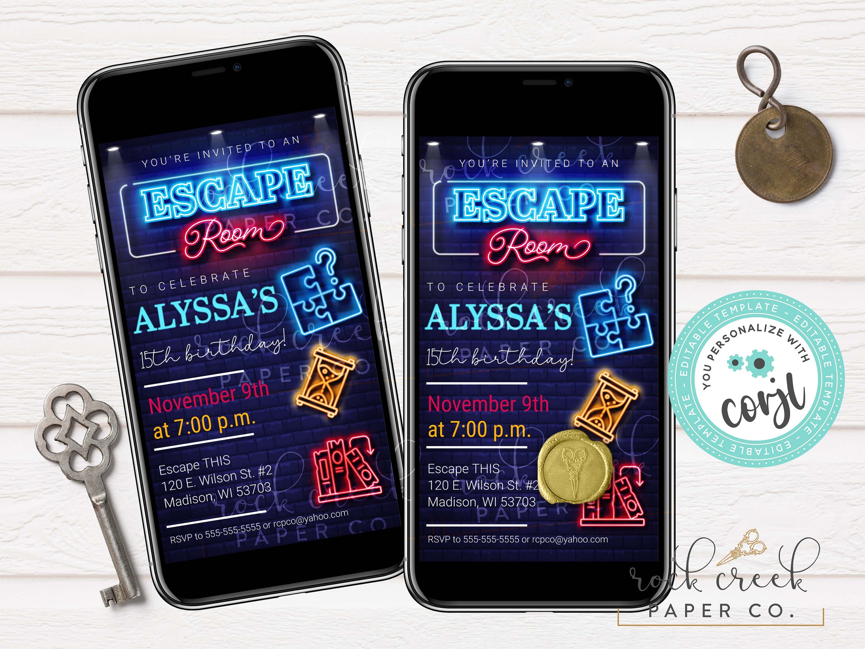 Escape Room Birthday Invitation, Puzzle Room Party, Riddle Room Invite ...