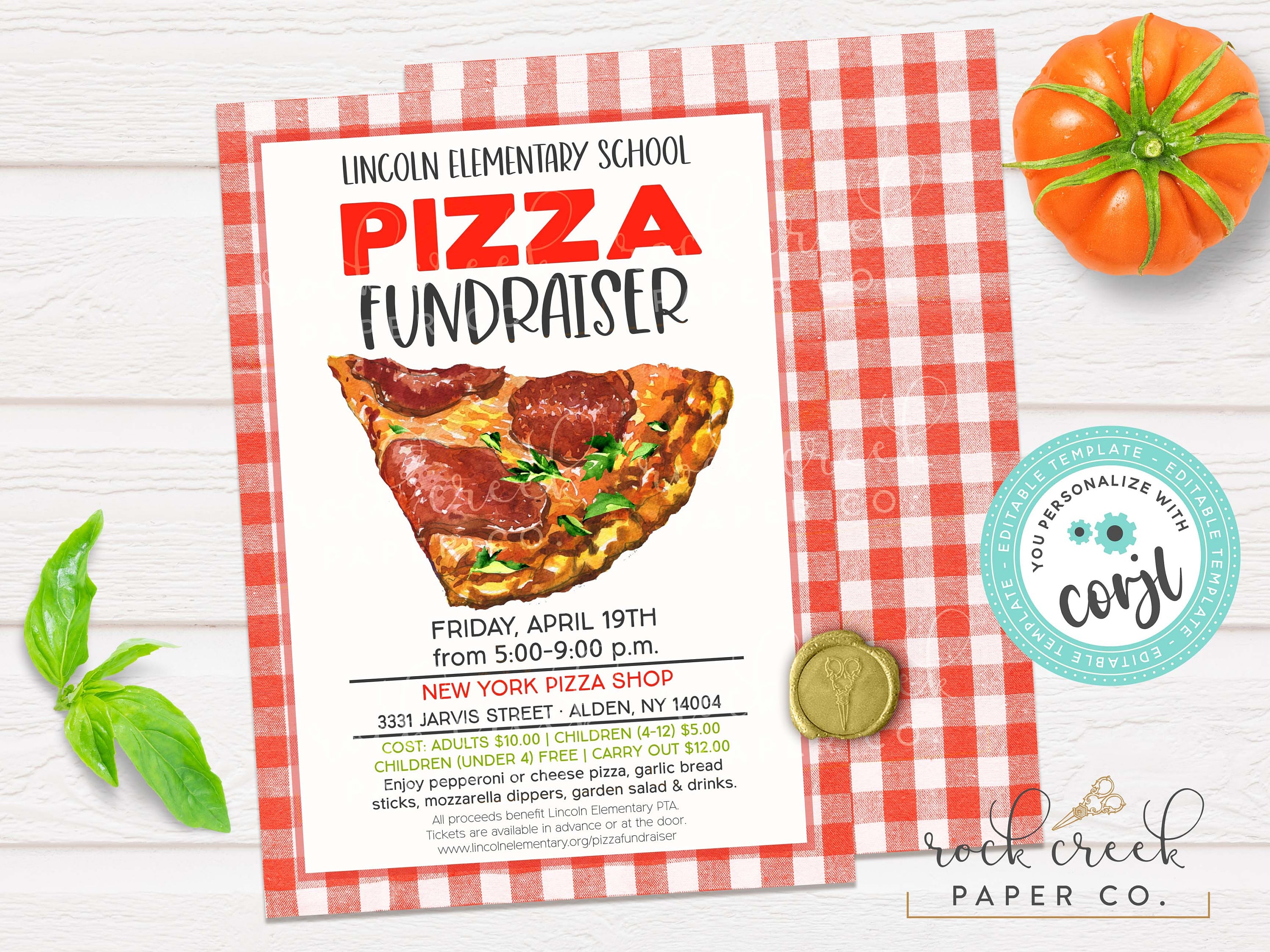 Pizza Fundraiser Flyer, Pizza Dinner Invitation, Pizza Dinner Flyer ...