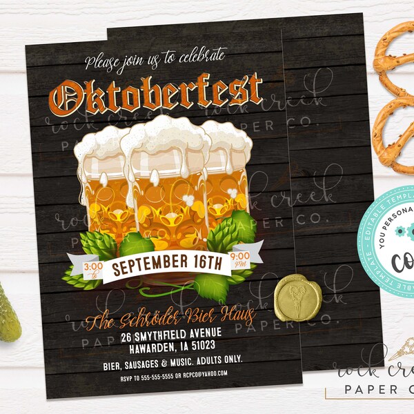 Oktoberfest Birthday Party Invitation - Etsy