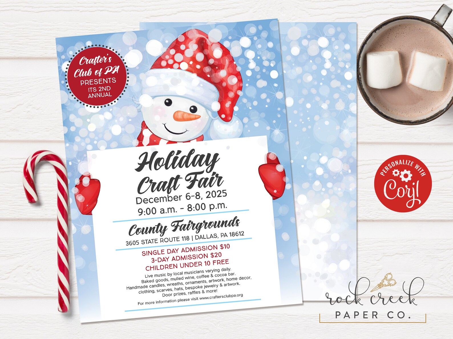 Snowman Craft Fair Flyer Christmas Craft Fair Flyer - Etsy