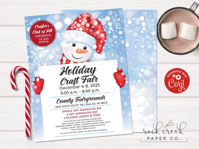Snowman Craft Fair Flyer Christmas Craft Fair Flyer - Etsy