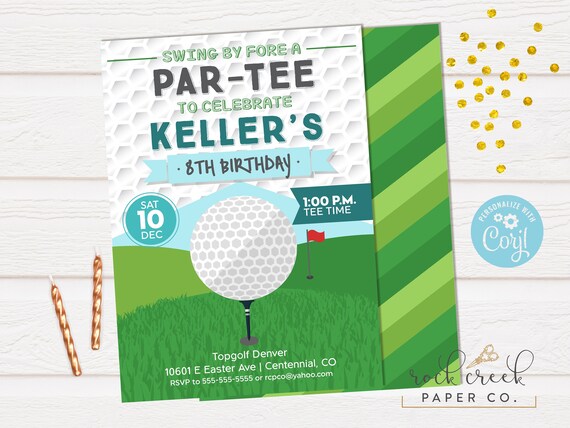 Golf Par-Tee Birthday Invitation, Golfing Party, Putt Putt Party ...