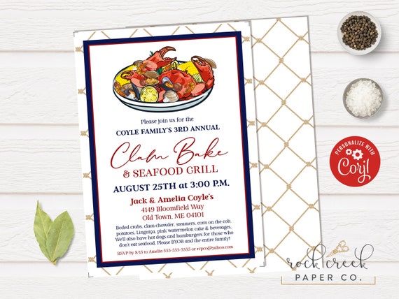 Clambake Invitation Templates