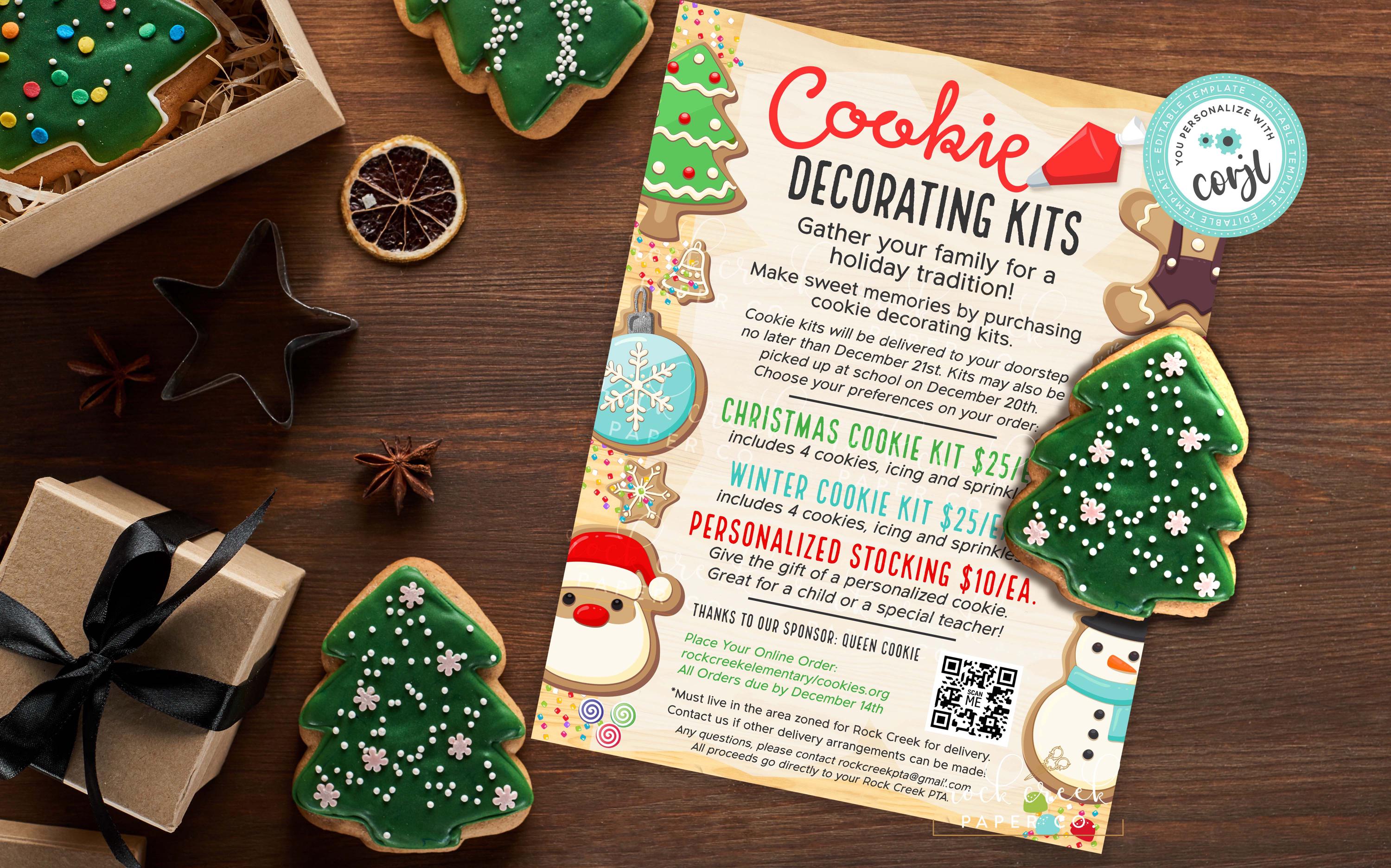 Christmas Cookie Kit Fundraiser Flyer: Holiday Templates (instant ...