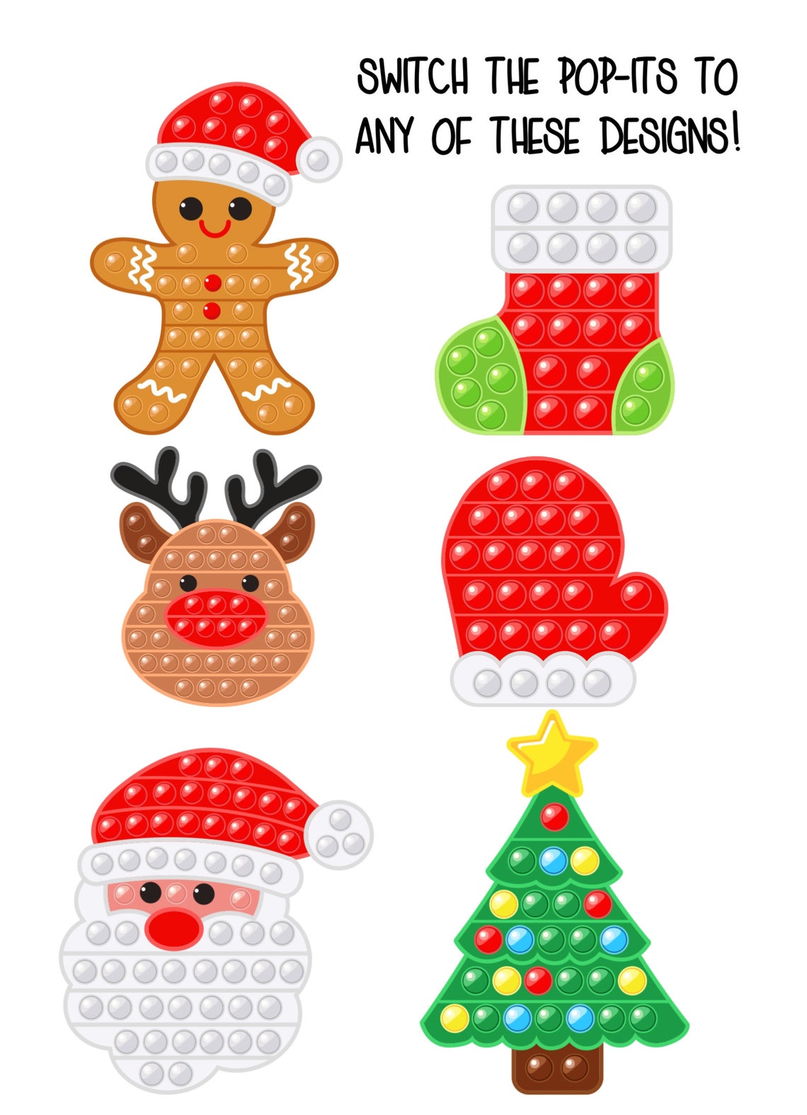 Christmas Pop-it Invitation Pop It Birthday Party Holiday - Etsy