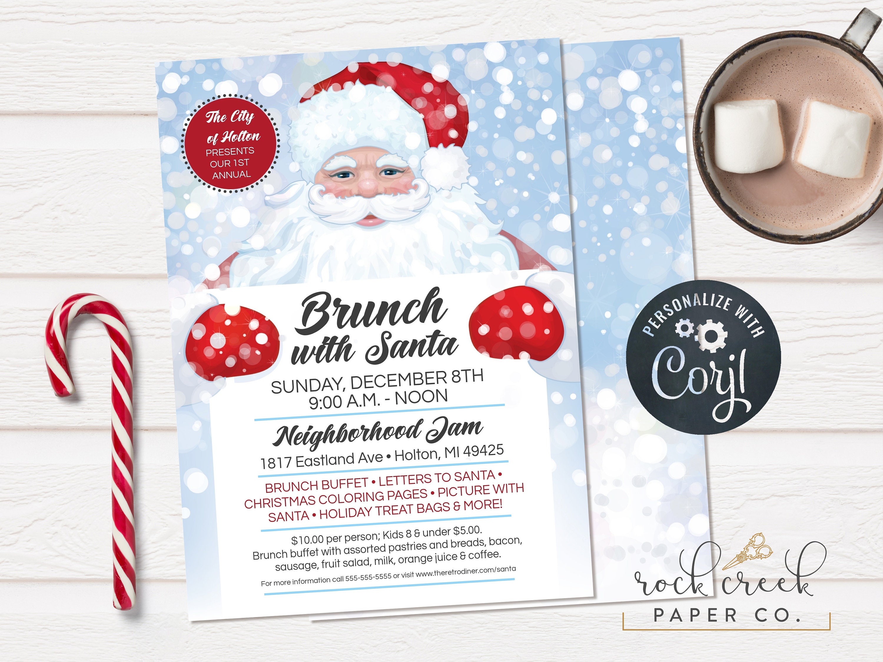 Breakfast with Santa Invitation Brunch with Santa Flyer | Etsy