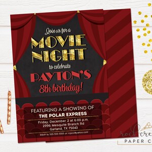 Movie Theatre Birthday Invitation Cinema Invitation Movie - Etsy