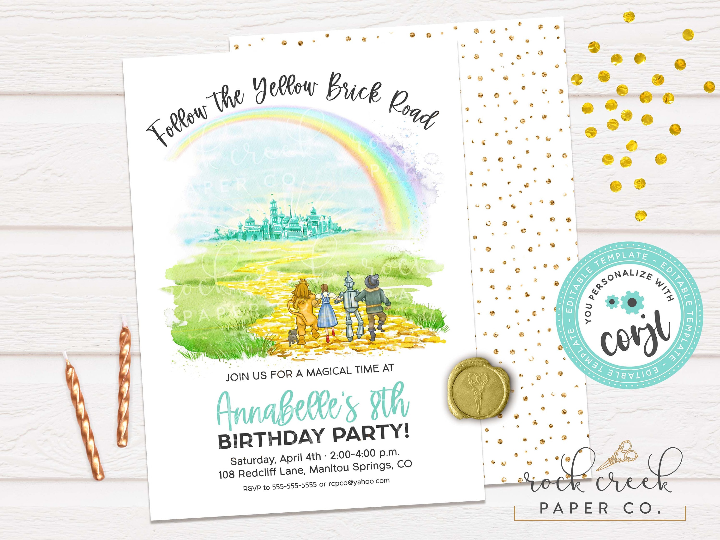 Follow The Yellow Brick Road Invitation Template Wizard Of Oz Yellow