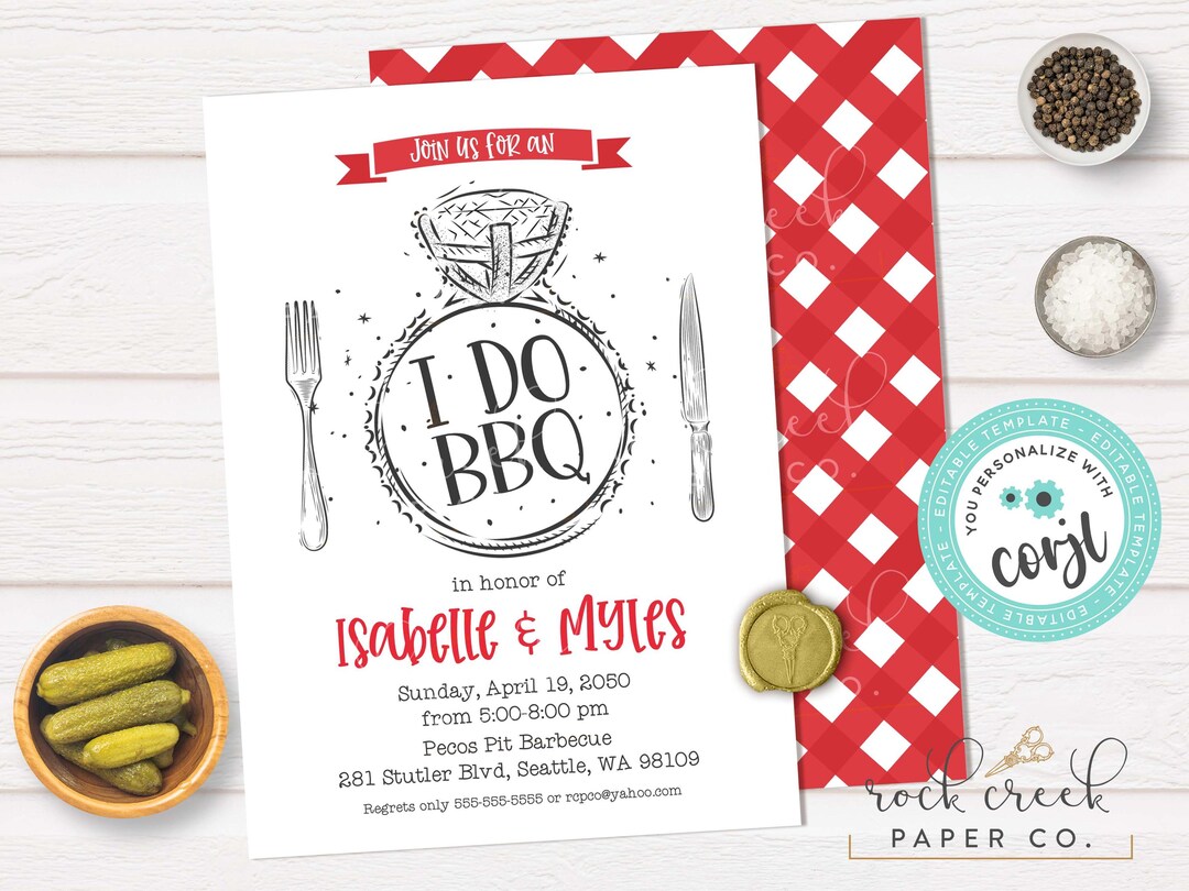 I Do Barbecue Engagement Invitation, Engagement Barbecue, Bridal Shower ...