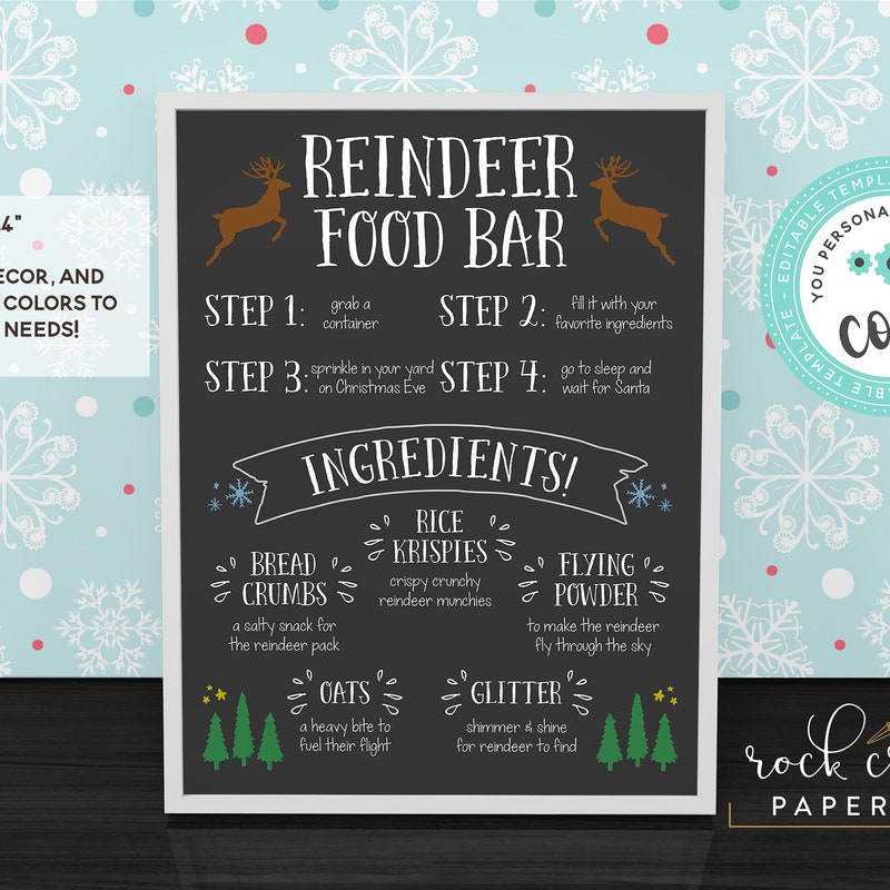 Reindeer Food Sign - Etsy