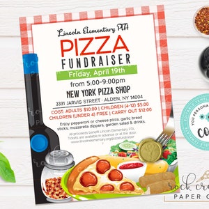 Pizza Dinner Invitation, Pizza Fundraiser, Pizza Dinner Flyer, New York ...