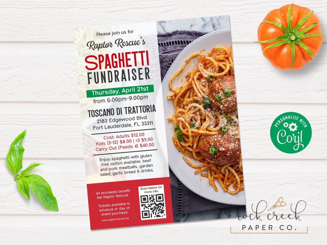 Spaghetti Dinner Invitation Spaghetti Fundraiser Spaghetti - Etsy
