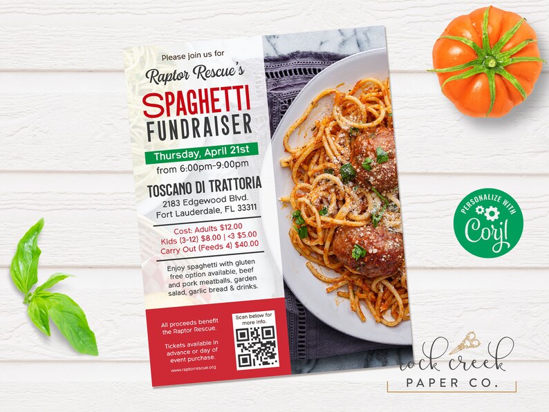 Spaghetti Dinner Invitation Spaghetti Fundraiser Spaghetti - Etsy