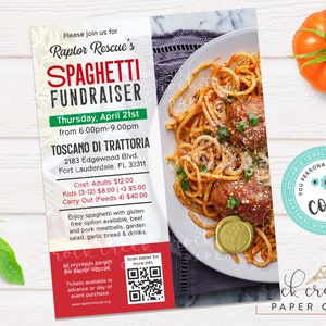Spaghetti Dinner Invitation, Spaghetti Fundraiser, Spaghetti Dinner ...